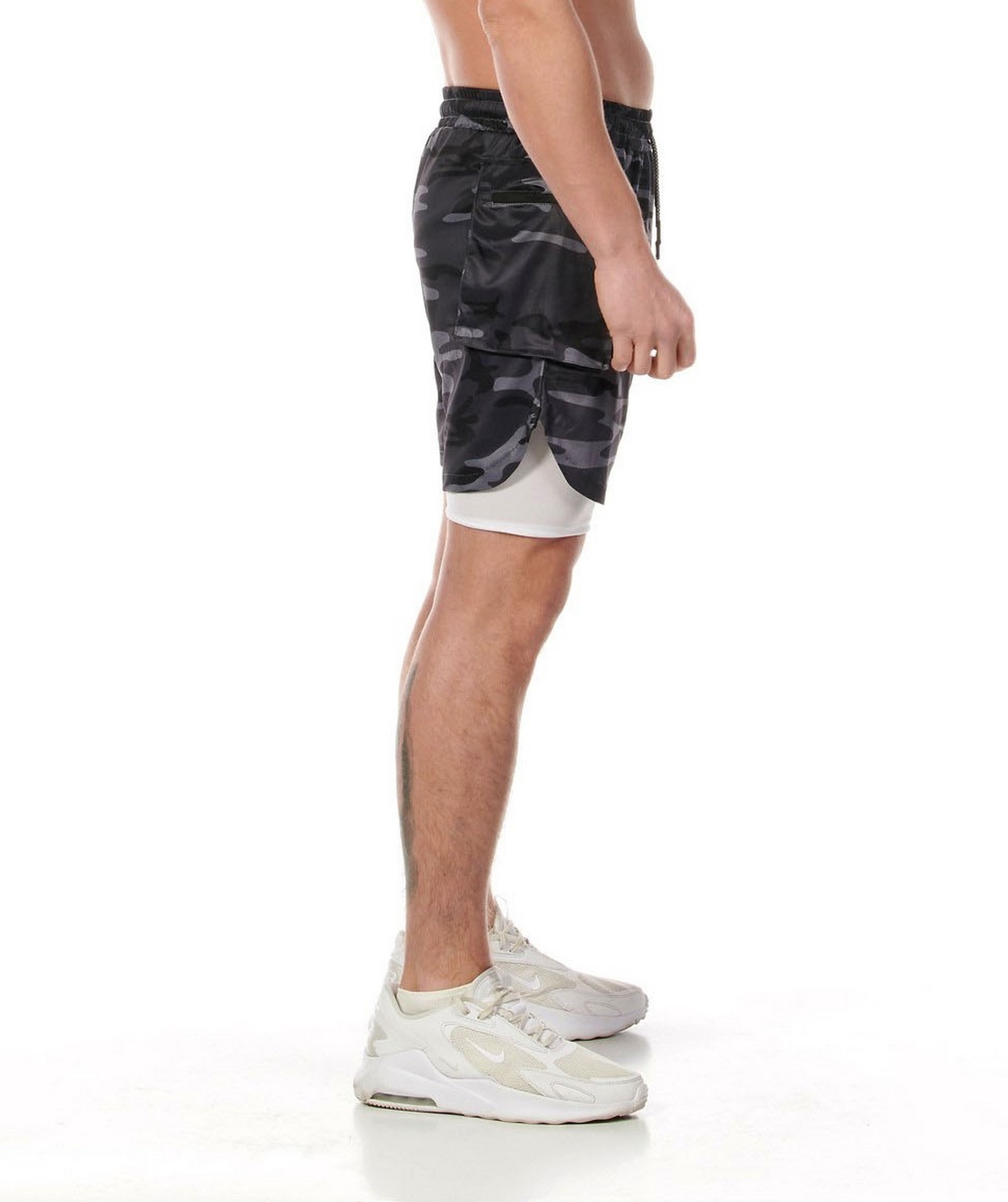 Performance 2-in-1 shorts Dark Grey Camouflage – Kasipro Official